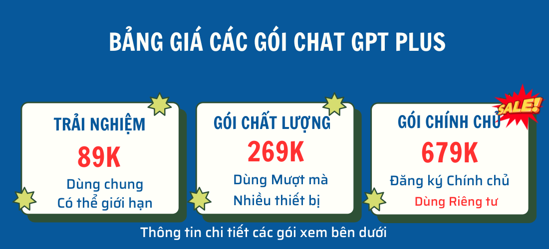 Tài khoản Chat GPT 4 Plus - Mua Chat GPT Plus Chính hãng Giá Rẻ